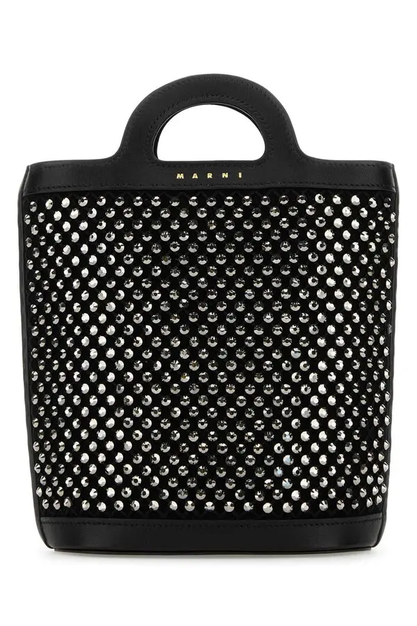 Marni Embellished Mesh Nano Tropicalia Handbag - Black