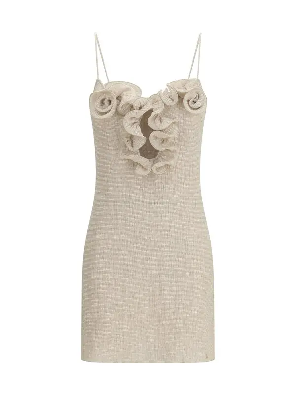 Magda Butrym Sleeveless Crêpe Beach Mini Dress - Cream
