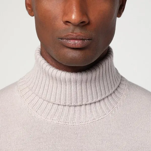 DRUMOHR Greige Wool Turtleneck Sweater - White