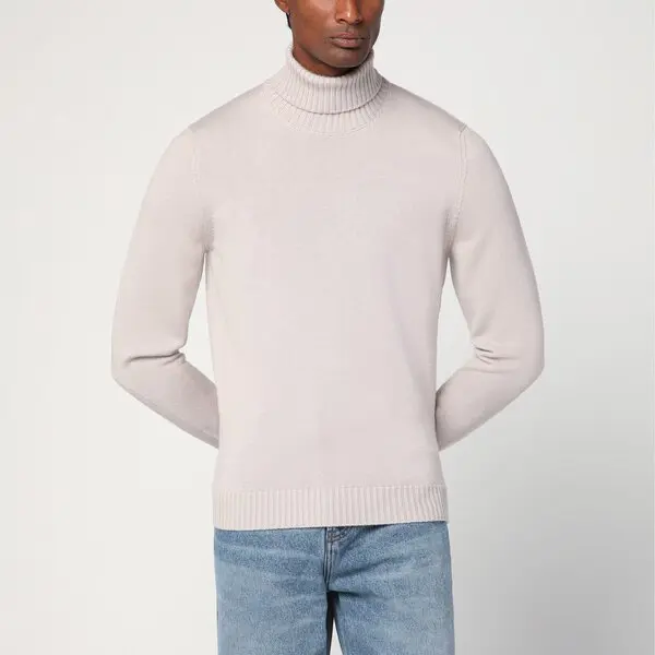 DRUMOHR Greige Wool Turtleneck Sweater - White