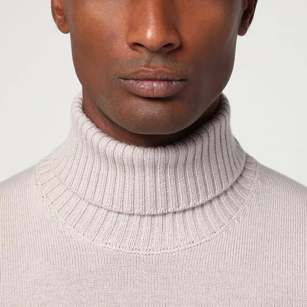 DRUMOHR Greige Wool Turtleneck Sweater - White