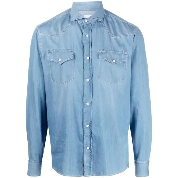 Brunello Cucinelli Shirts - Blue