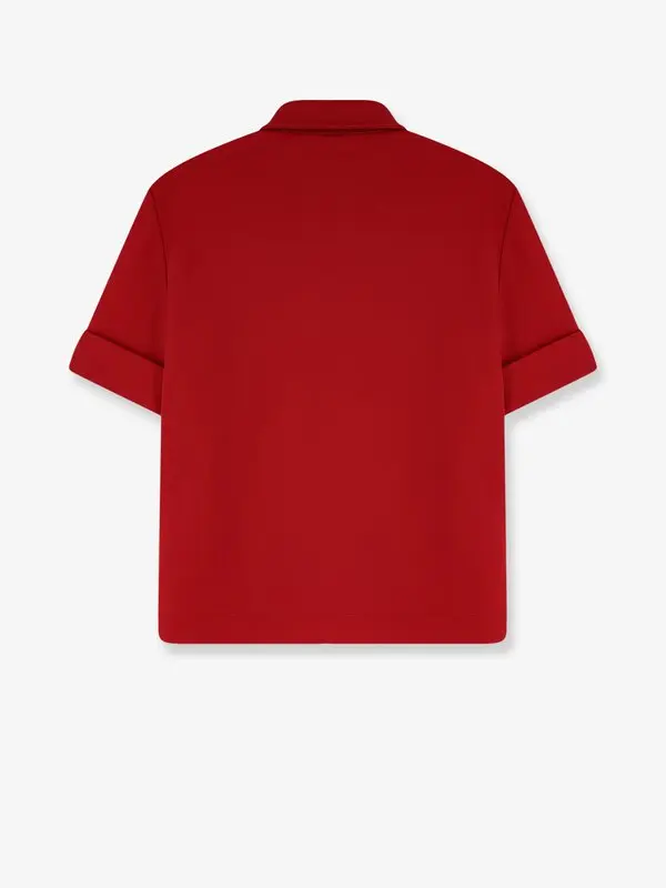 Miu Miu Polo Shirt With Lettering Logo Patch