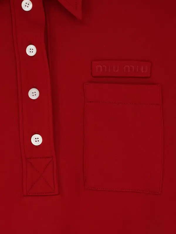 Miu Miu Polo Shirt With Lettering Logo Patch