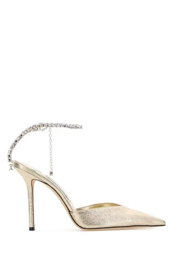 JIMMY CHOO Fabric Saeda 100 Pumps - Gold