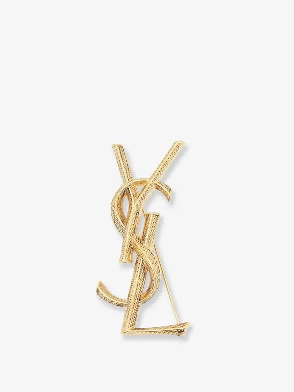 Saint Laurent Brass Serpente Brooch - Multicolor