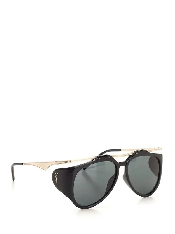 Saint Laurent Amelia Aviator Sunglasses - Black
