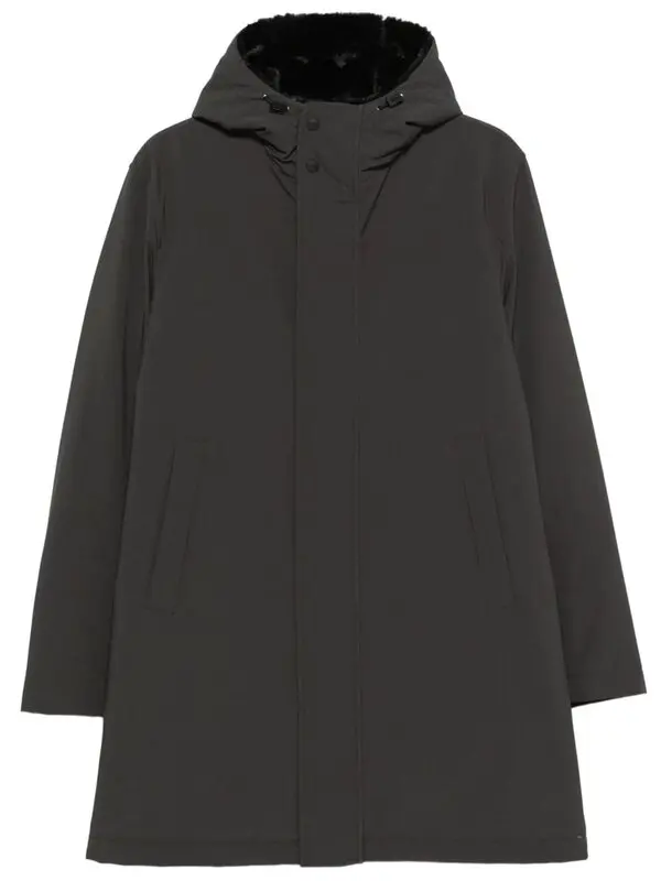 Herno Cappotto Imbottito Con Fodera In Ecopelliccia - Black
