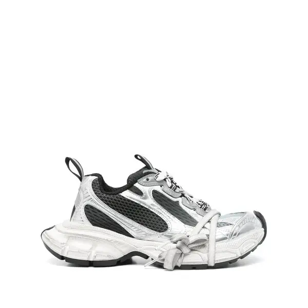 Balenciaga Metallic Trainers - Silver