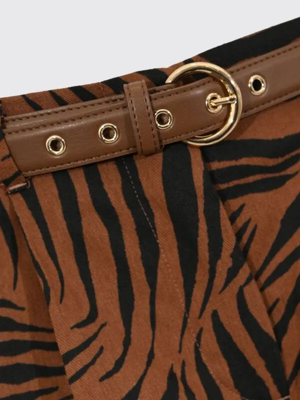 Max Mara Linen Shorts With Animal Print