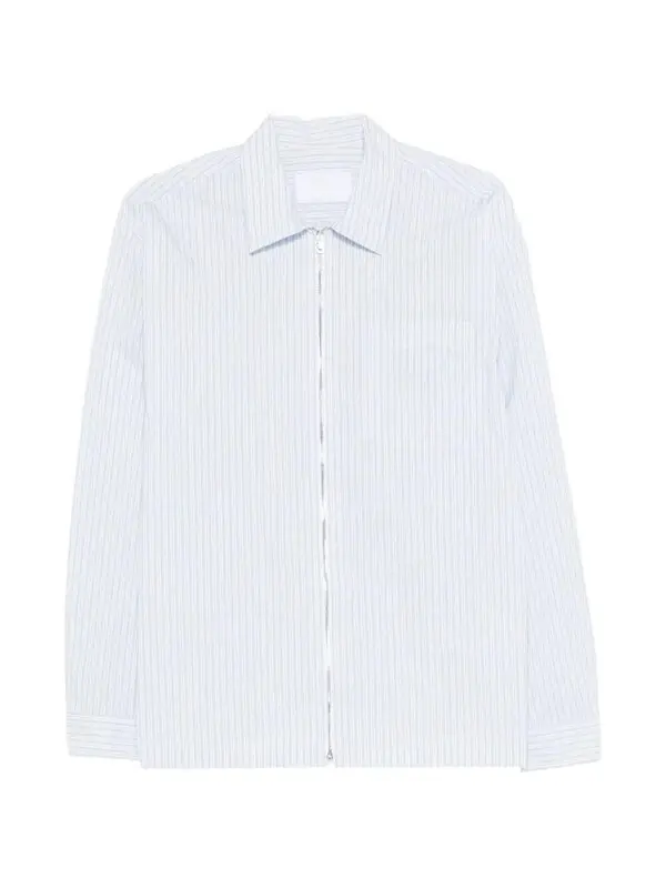 Prada Striped Shirt With Full Zip - White