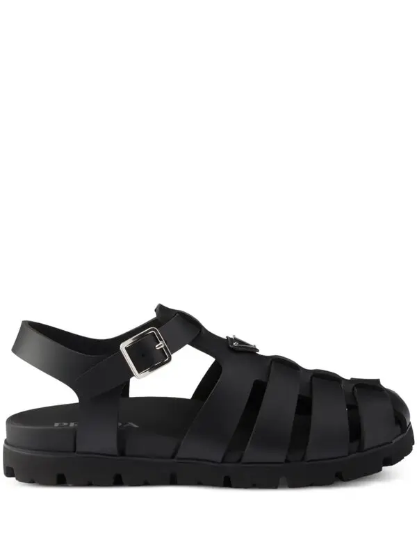 Prada Rubber Fisherman Sandals - Black