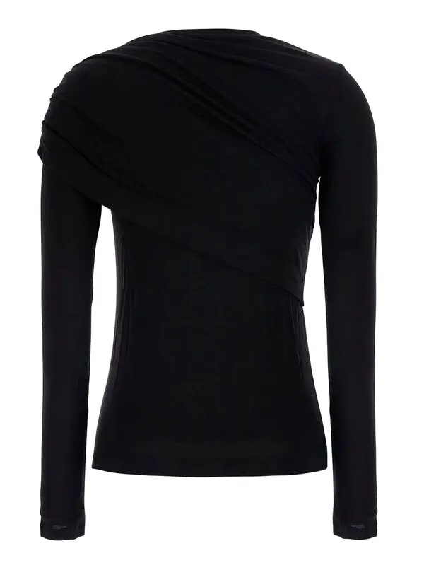 Isabel Marant Étoile Dressi' Top With Draped Motif On The Front In Viscose For - Black