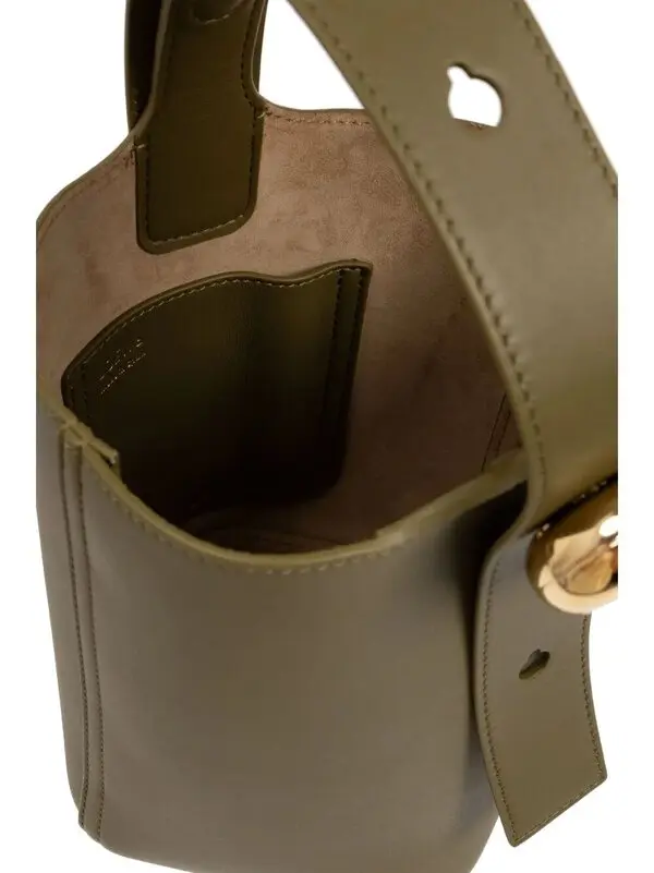 Loewe Smooth Leather Mini Pebble Bucket Bag - Green