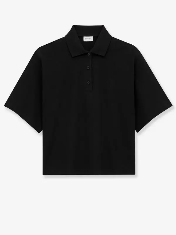 Saint Laurent Cotton Blend Polo Shirt - Multicolor