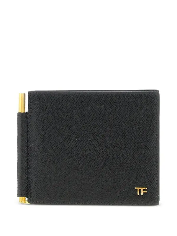 TOM FORD Grained Leather Money Clip Wallet - Black