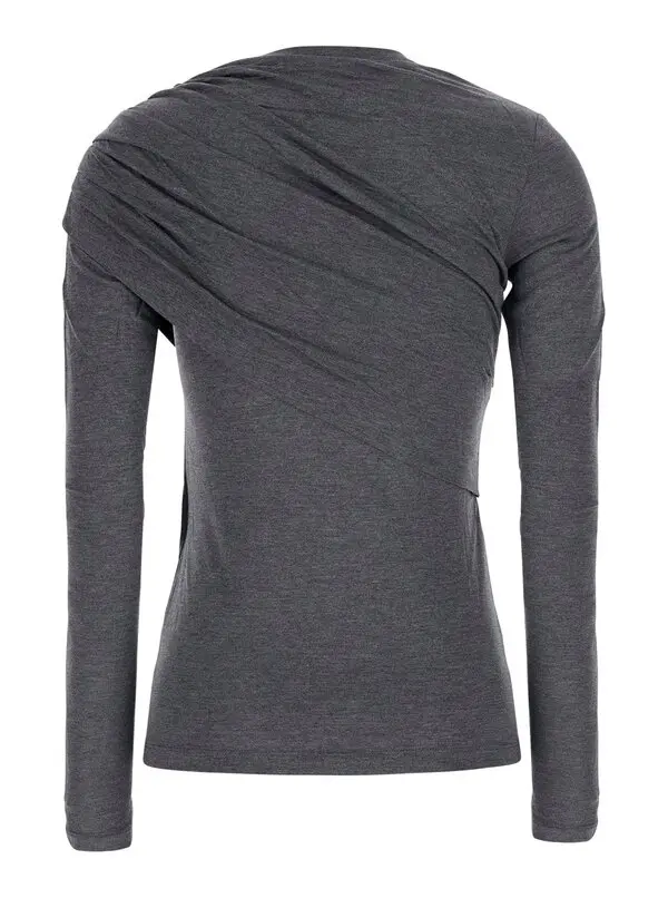 Isabel Marant Étoile Dressi' Top With Draped Motif On The Front In Viscose For - Gray