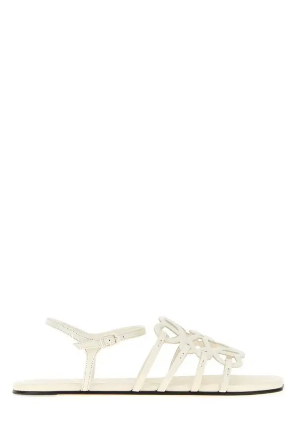 Loewe Leather Paula S Ibiza Petal Anagram Sandals - White