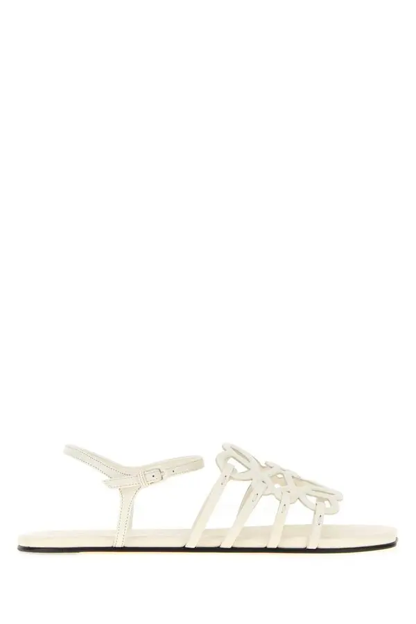 Loewe Leather Anagram Petal Sandals - White