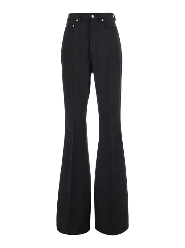 Rick Owens Bolan Bootcut' Black Wide Leg Pants In Cotton For - Multicolor