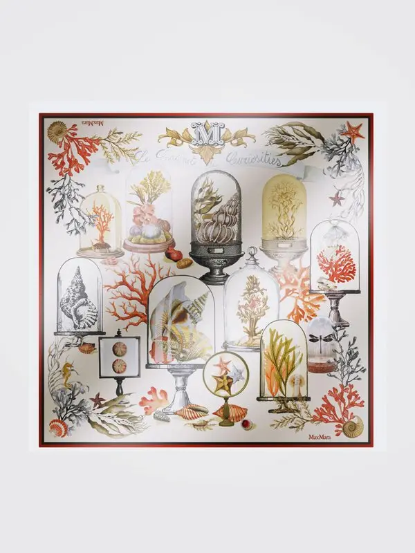 Max Mara Graphic Print Silk Twill Square Foulard