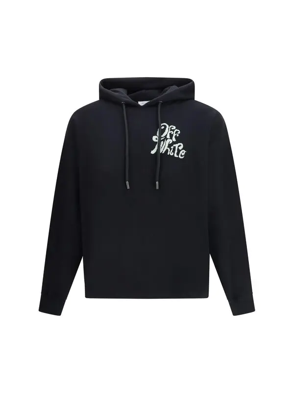 Off-White Cotton Hoodie - Black