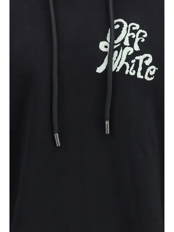 Off-White Cotton Hoodie - Black