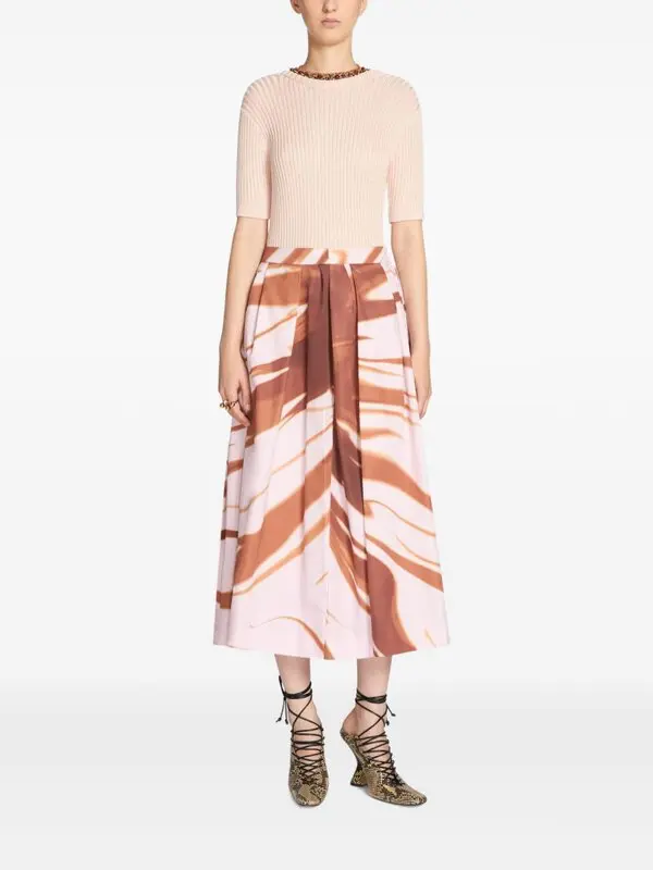 Dries Van Noten Soni Printed Midi Skirt