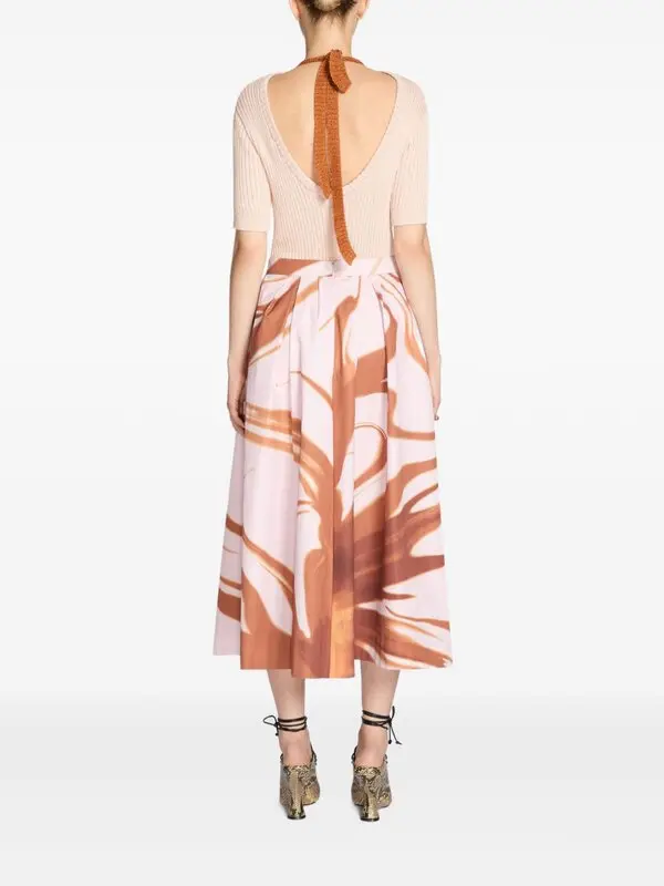 Dries Van Noten Soni Printed Midi Skirt