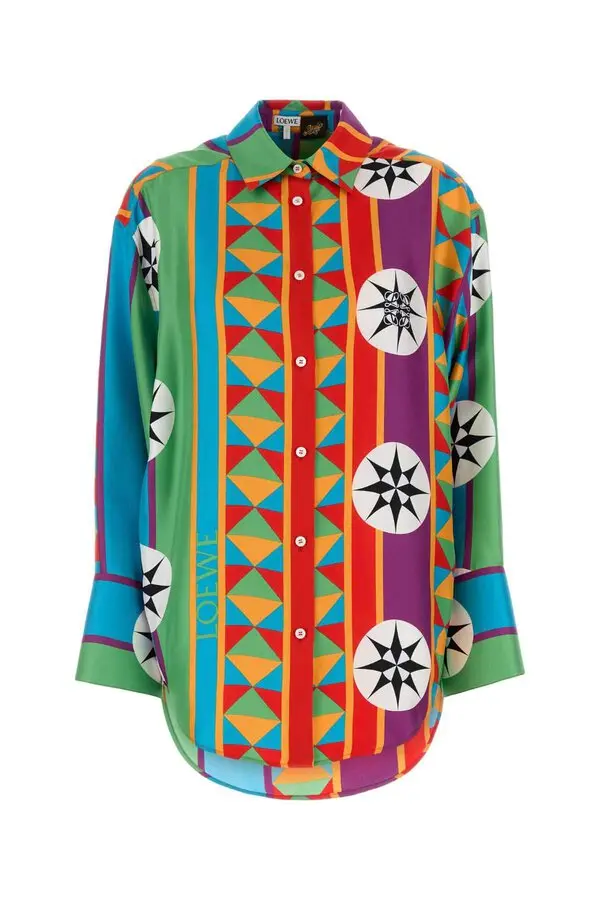 Loewe Printed Silk Paula S Ibiza Oversize Shirt - Multicolor