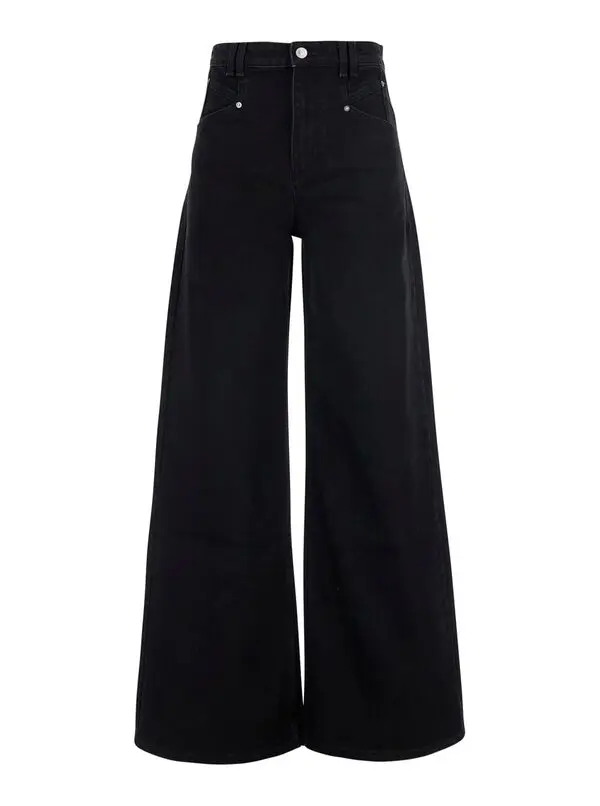 Isabel Marant Étoile Lemony' Jeans With Logo Patch On The Back In Denim For - Black