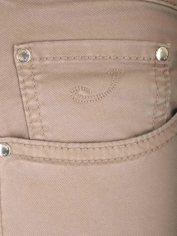 Jacob Cohen Cotton Twill Nick Trousers - Cream