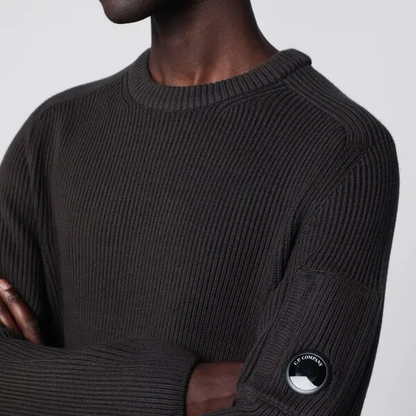 C.P. COMPANY Cotton-blend Ribbed Sweater - Blue