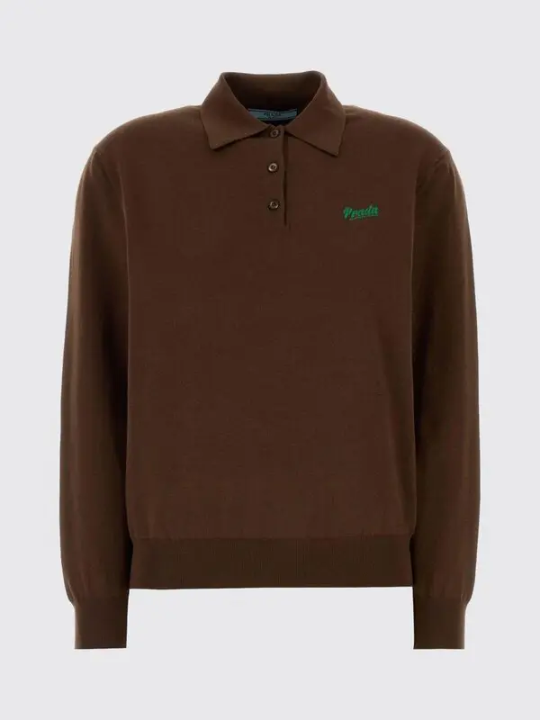 Prada Long-sleeved Polo Shirt - Brown
