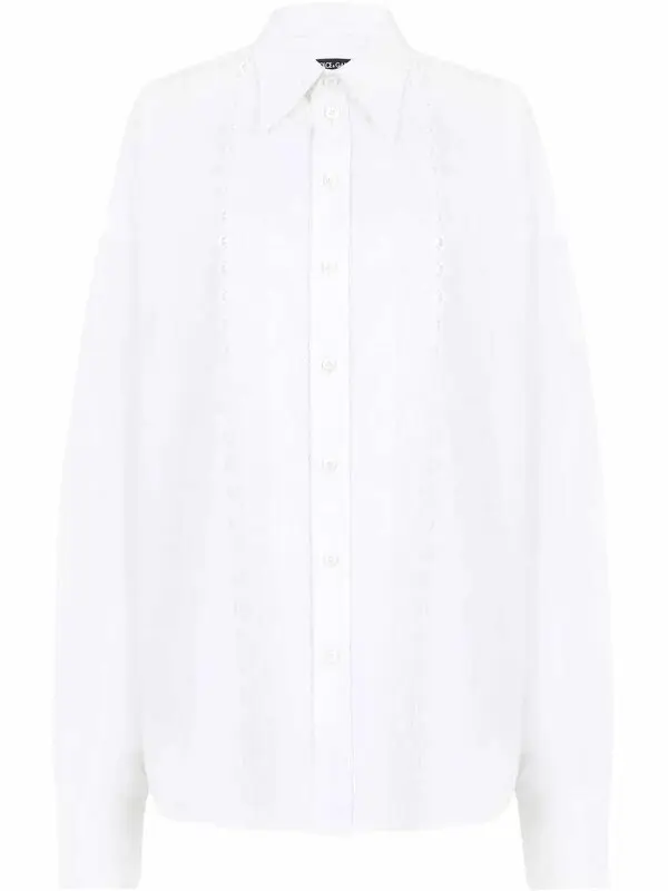 Dolce & Gabbana Lace-trimmed Cotton Shirt