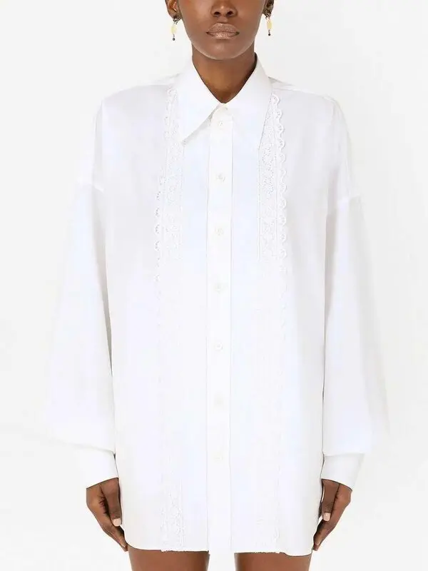 Dolce & Gabbana Lace-trimmed Cotton Shirt