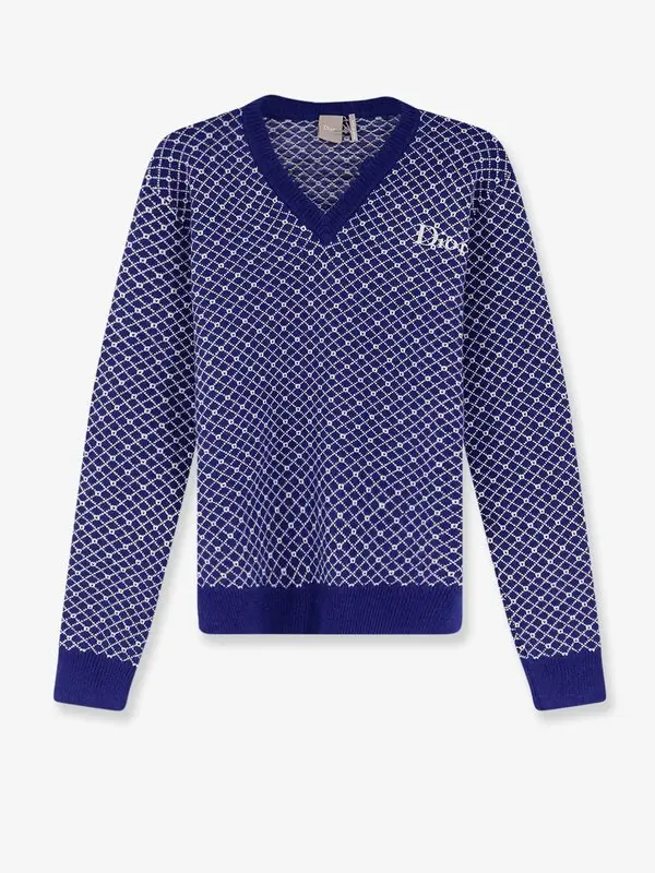 Dior Wool Sweater With Bicolor Pattern - Multicolor