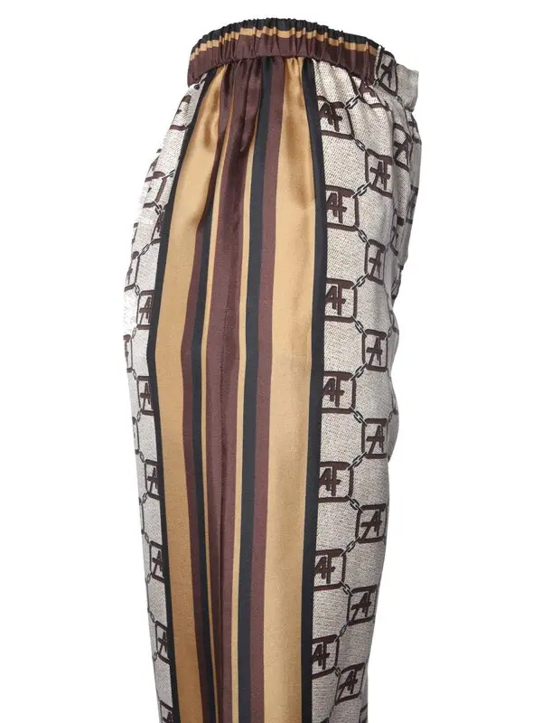 Alberta Ferretti Story Logo Pants - Cream