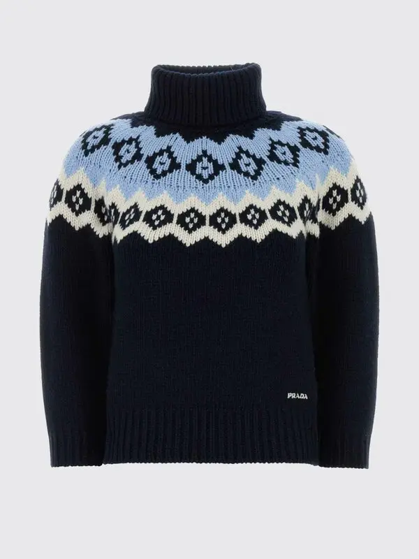 Prada Virgin Wool And Cashmere Sweater With Jacquard Motif