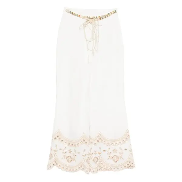 Zimmermann Trousers Palazzo Pants - White
