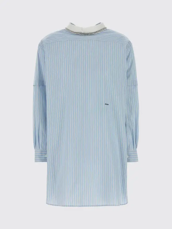 Prada Striped Cotton Blouse - Blue