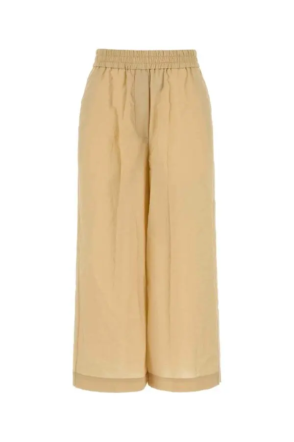 Loewe Cotton Blend Wide-leg Pant - Brown
