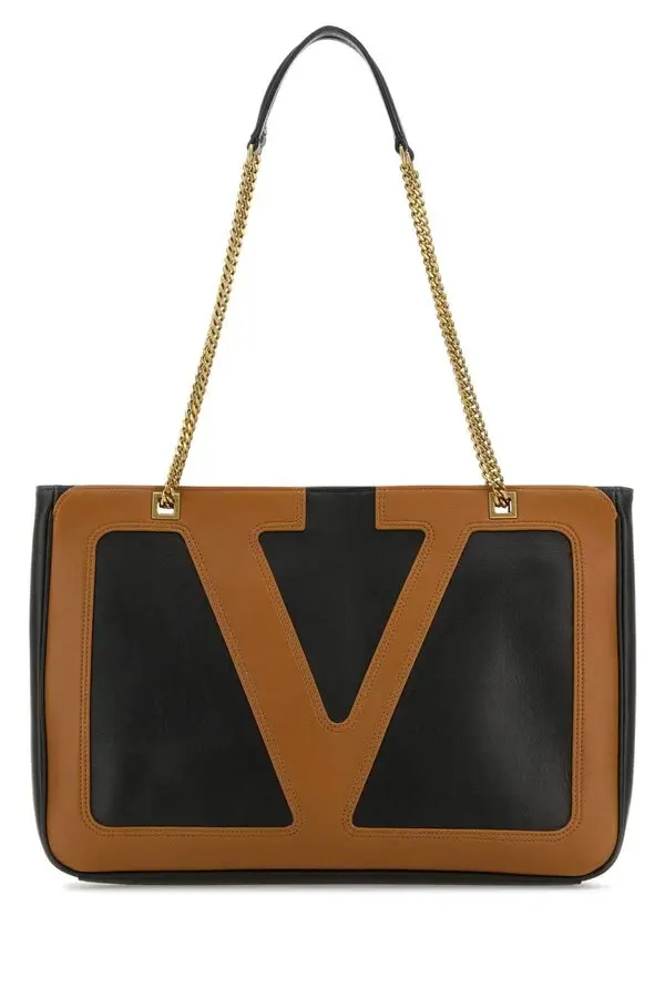 Valentino Garavani Nappa Leather Medium Viva Superstar Shopping Bag - Black