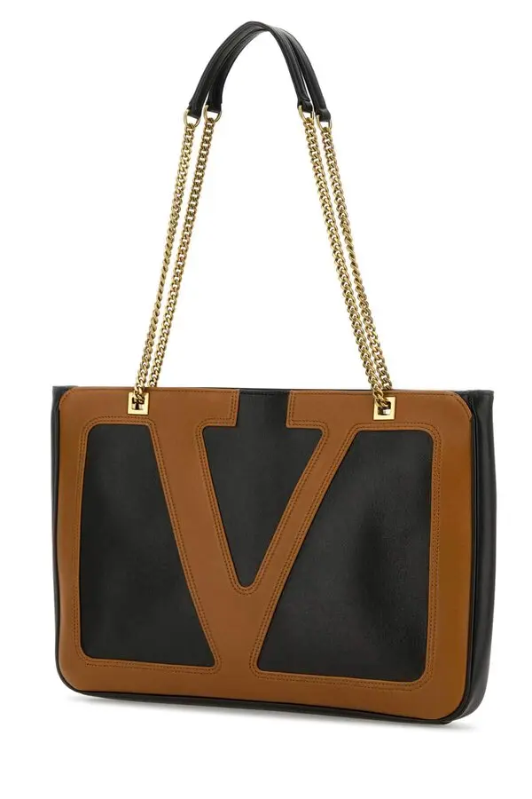 Valentino Garavani Nappa Leather Medium Viva Superstar Shopping Bag - Black