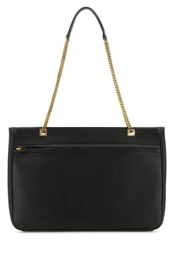 Valentino Garavani Nappa Leather Medium Viva Superstar Shopping Bag - Black