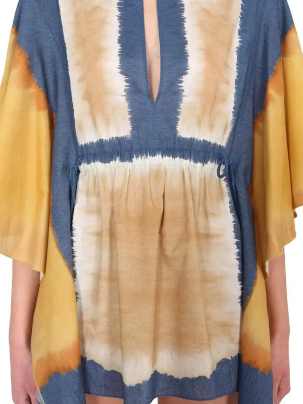 Alberta Ferretti Tie Dye Print Caftan - Multicolor