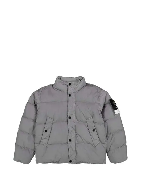 Stone Island Button-up Puffer Jacket - Gray