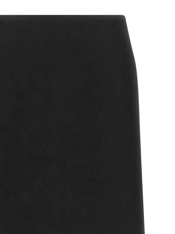 Fendi Wool Grain De Poudre Midi Skirt - Black