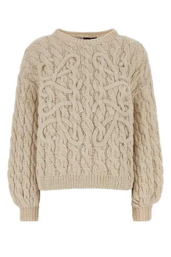 Loewe Cotton Blend Oversize Sweater - Brown