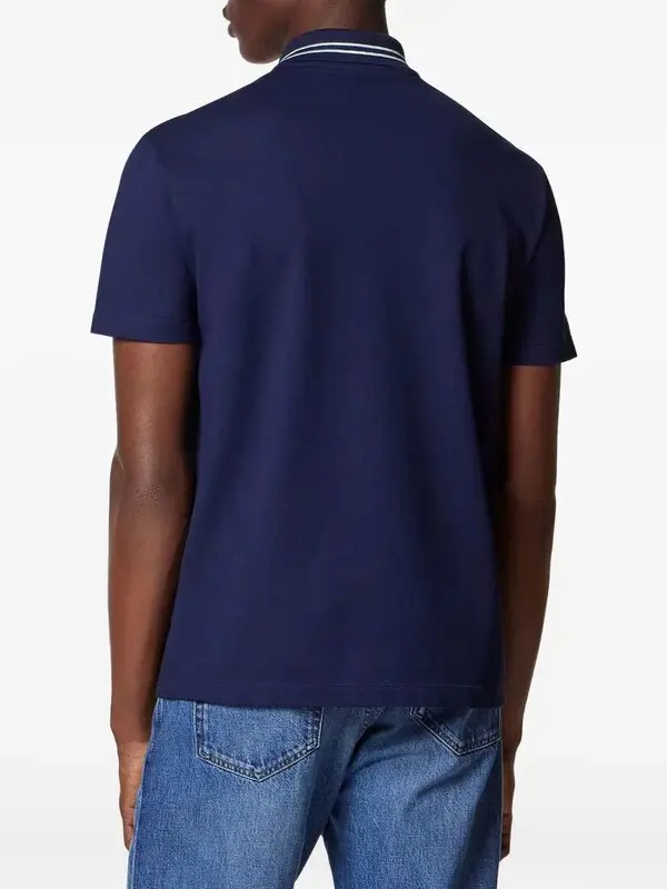 Versace Embroidered Cotton Polo Shirt
